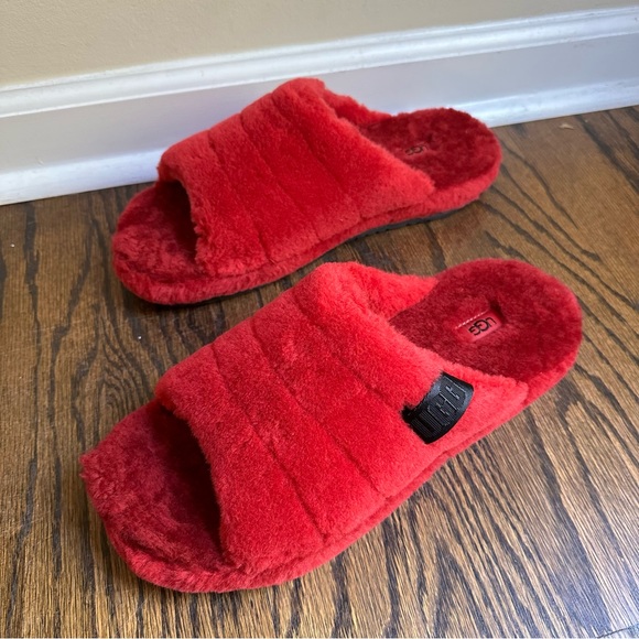 UGG | Shoes | Ugg Fluff You Mens Slippers Red Lamb Fur New | Poshmark